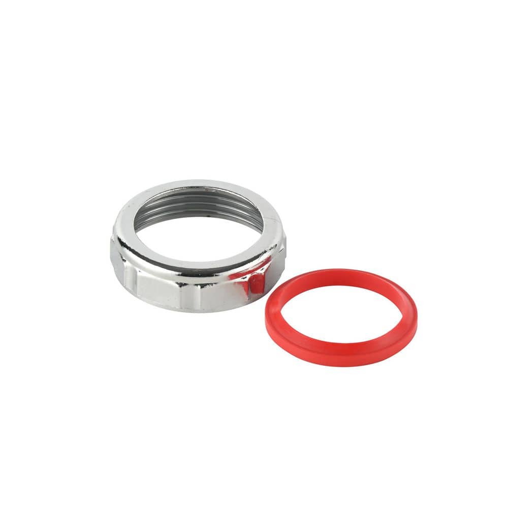 Everbilt 1-1/4 in. Sink Drain Pipe Zinc Slip-Joint Nut with Rubber ...