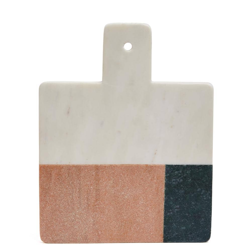 LEXI HOME Marble Collection 12 in. Square Multi-colored Marble ...