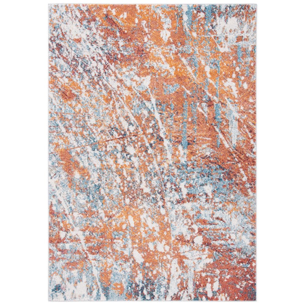 SAFAVIEH Crystal 4 ft. x 6 ft. Ivory/Rust Splattered Marble Area Rug ...