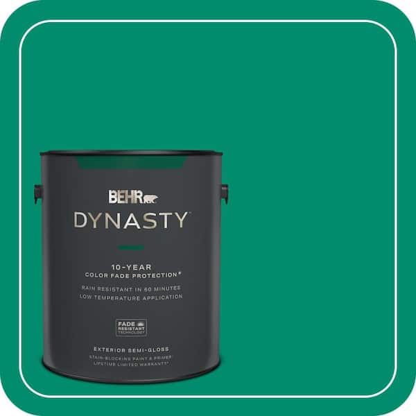 BEHR DYNASTY 1 gal. #S-G-470 Festive Green Semi-Gloss Exterior Stain ...