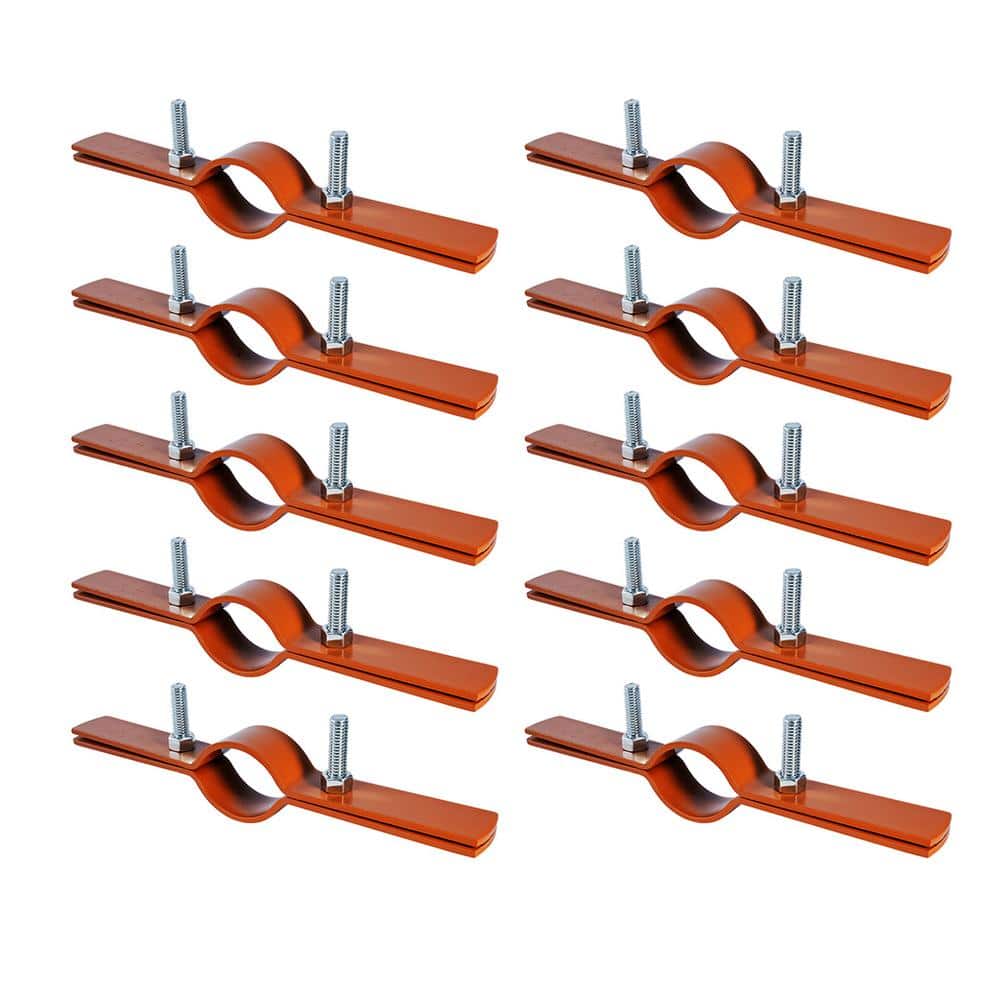 PLUMBFLEX 1/2 in. Riser Clamp in Copper Epoxy Coated Steel (10-Pack ...