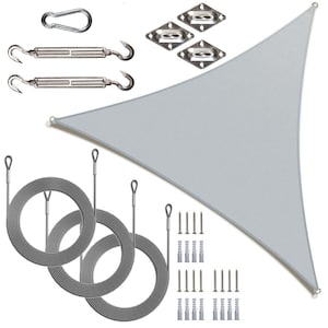 ROYAL SHADE 20 ft. x 20 ft. x 20 ft. Triangle Sun Shade Sail with ...