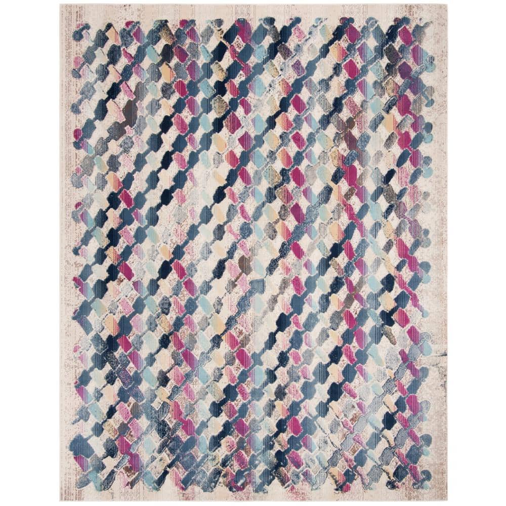 SAFAVIEH Radiance Cream/Magenta 9 ft. x 12 ft. Border Area Rug RAD132B ...