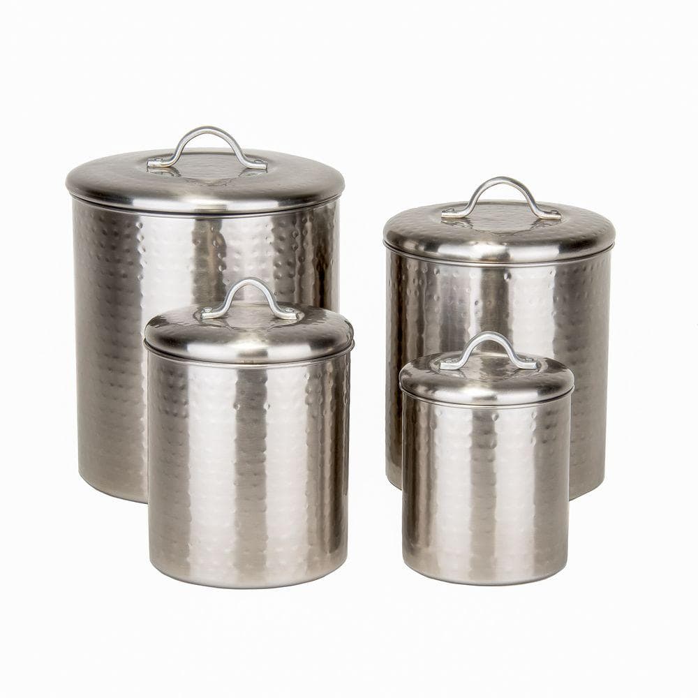 Reviews for Old Dutch 4-Piece Hammered Canister Set in Brushed Nickel ...