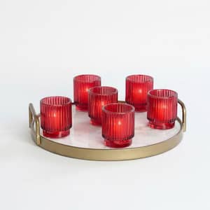 Red Glass Votive Candle Holders 6-Pack Z0BJH9G2QN - The Home Depot