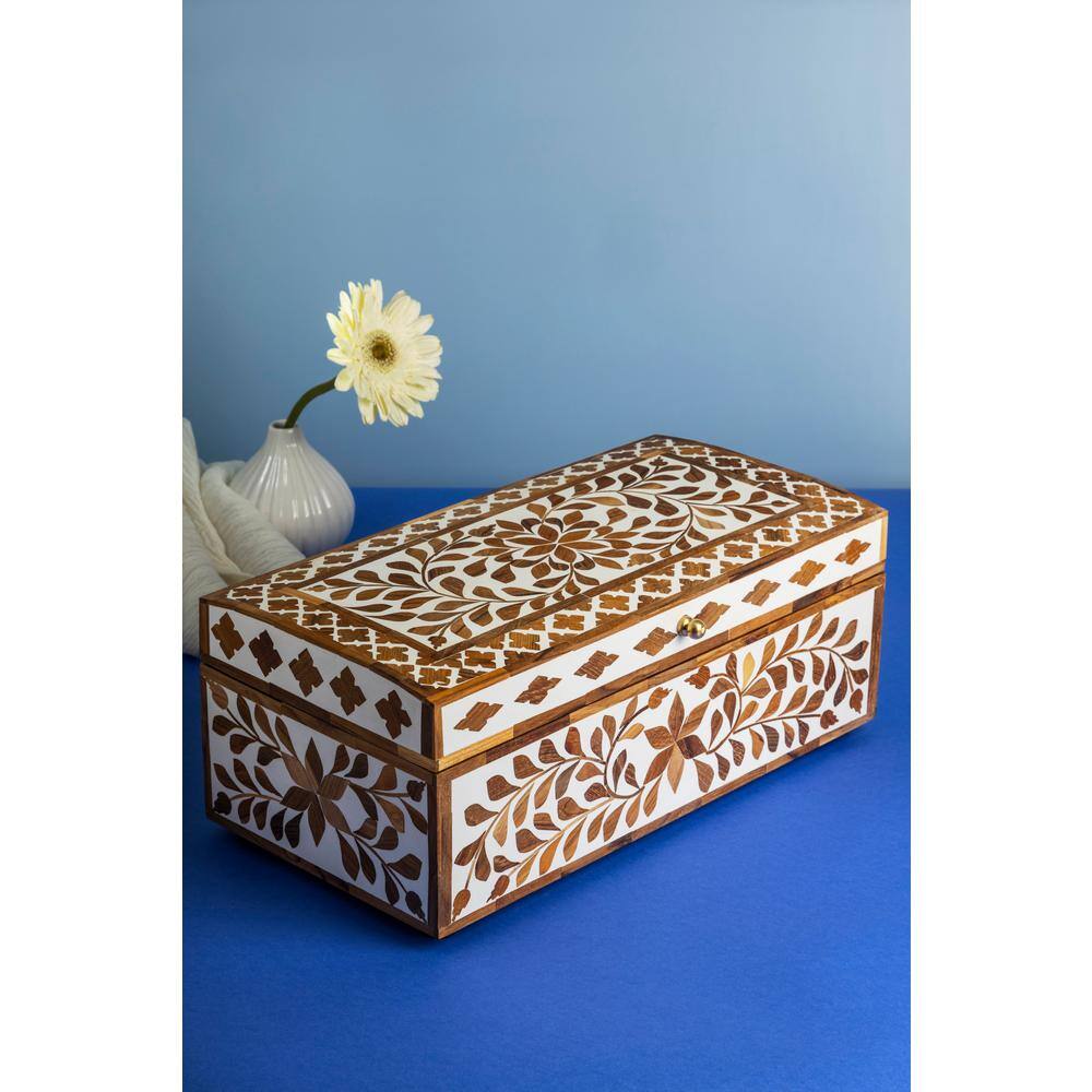 GAURI KOHLI Jodhpur Wood Inlay Decorative Box 16 in. GK61024 - The Home ...