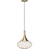 Volume Lighting 1-Light Integrated LED Indoor Antique Gold Hanging Mini ...