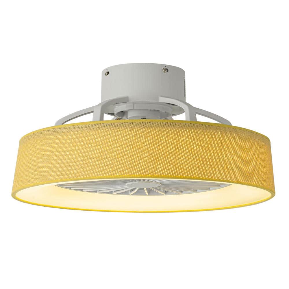 RRTYO Kemp 18.8 in. Modern Indoor Woven Rope Drum Round Ceiling Fan ...