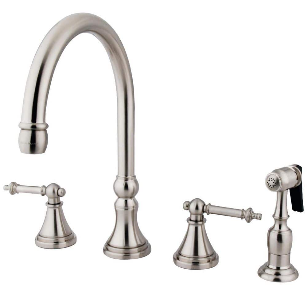 Kingston Brass Templeton 2-Handle Deck Mount Widespread Kitchen Faucets ...