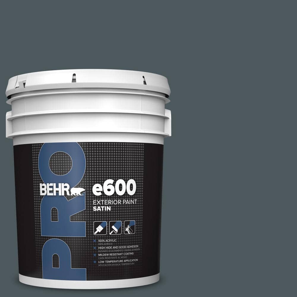 BEHR PRO 5 gal. #N470-7 Submarine Gray Satin Exterior Paint PR64305 ...