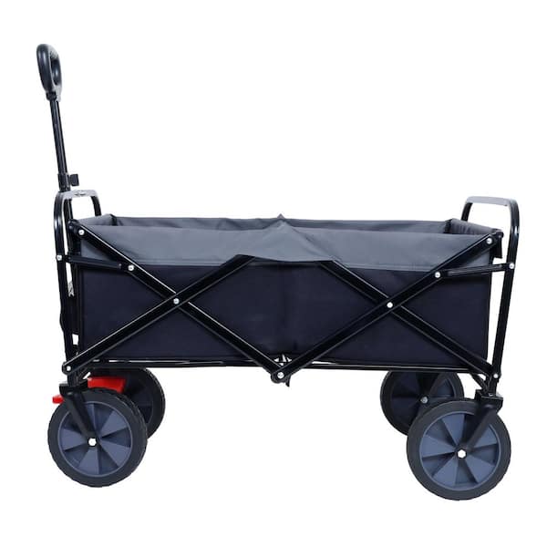 3.02 cu. ft. Steel Folding Garden Cart, Garden Wagon with Wheels and ...