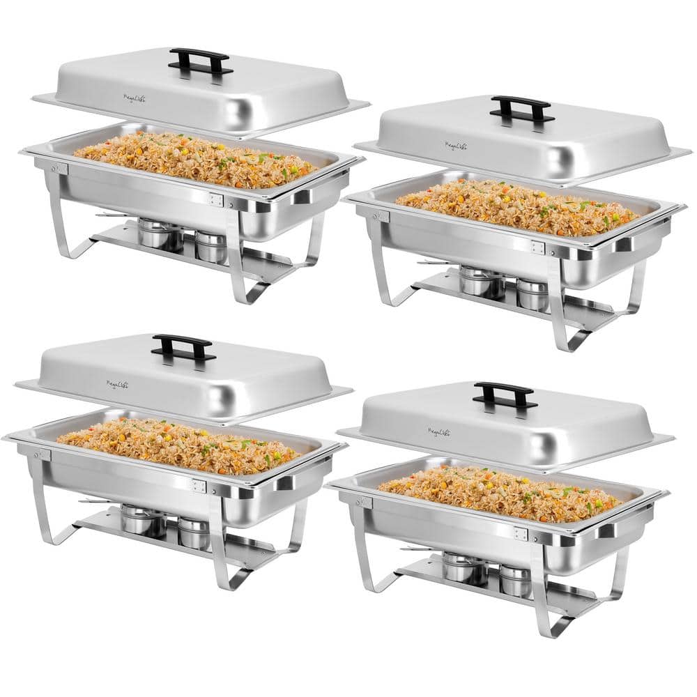 MegaChef 9.5 qt. Foldable Stainless Steel Professional Chafing Dish ...