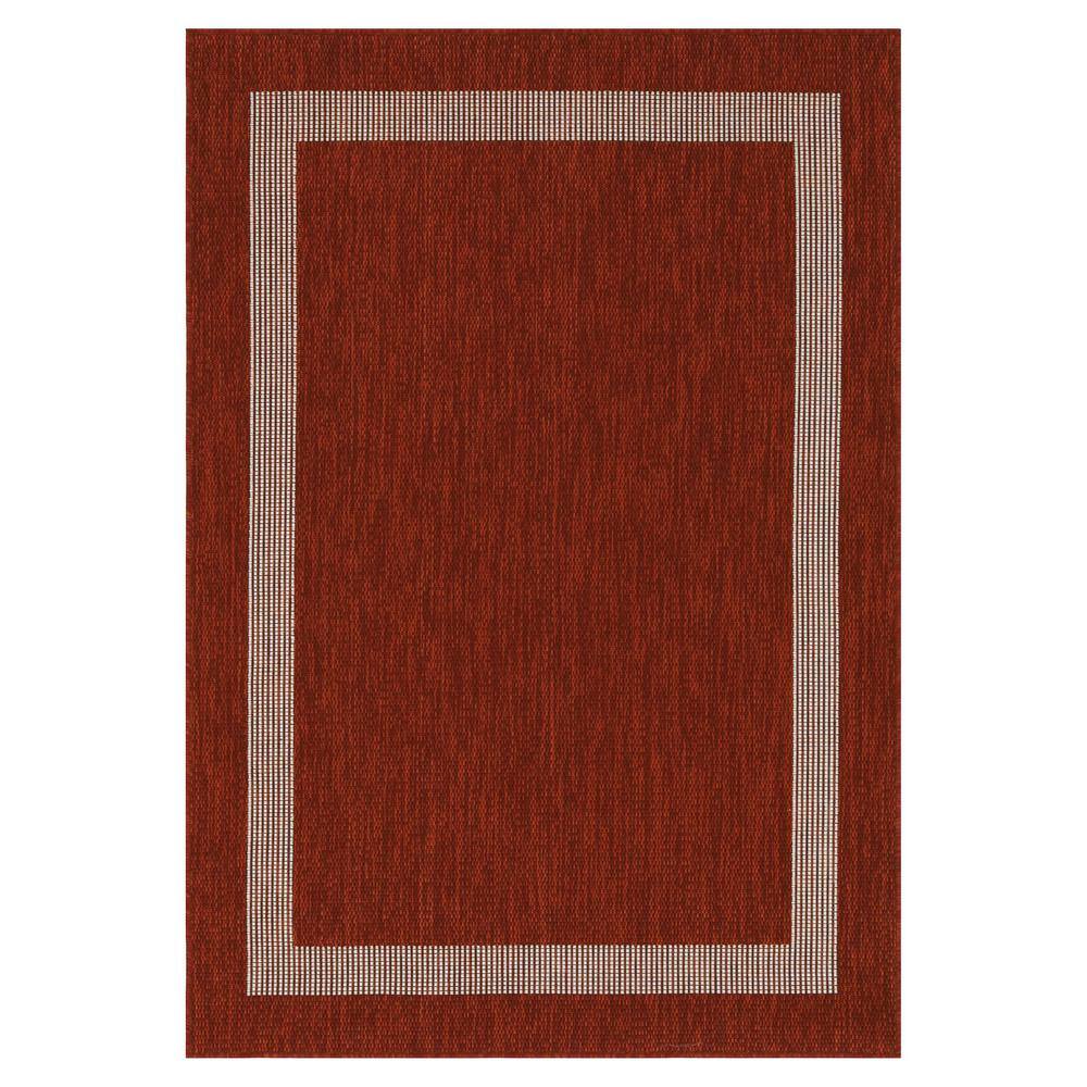 PLAYA RUG Azelia Red and Ivory 5 ft. x 8 ft. Indoor/Outdoor Area Rug ...
