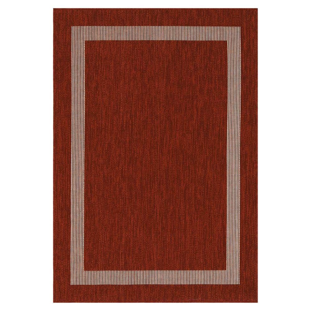 PLAYA RUG Azelia Red and Ivory 9 ft. x 12 ft. Indoor/Outdoor Area Rug ...