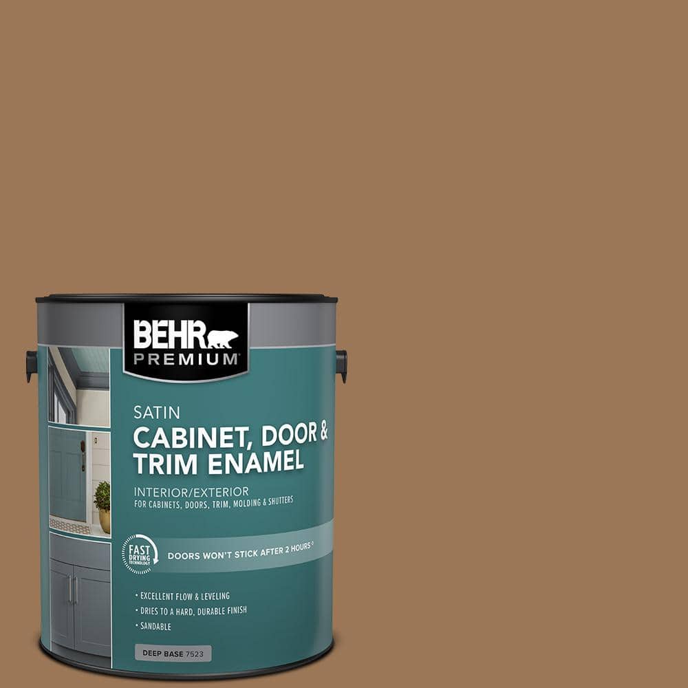 BEHR PREMIUM 1 gal. #PPU4-02 Coco Rum Satin Enamel Interior/Exterior ...
