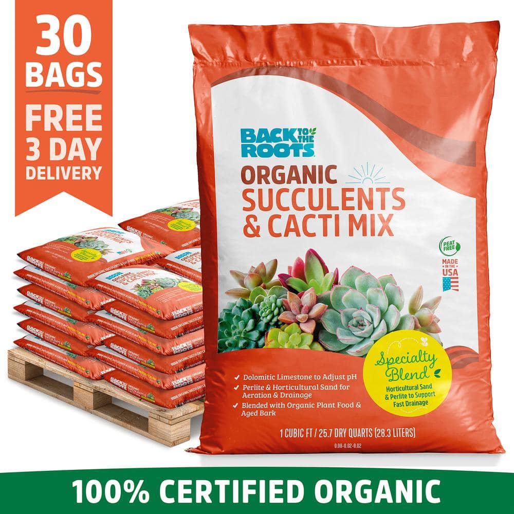 Back to the Roots Organic Value Bulk Succulents and Cacti Soil Pallet ...