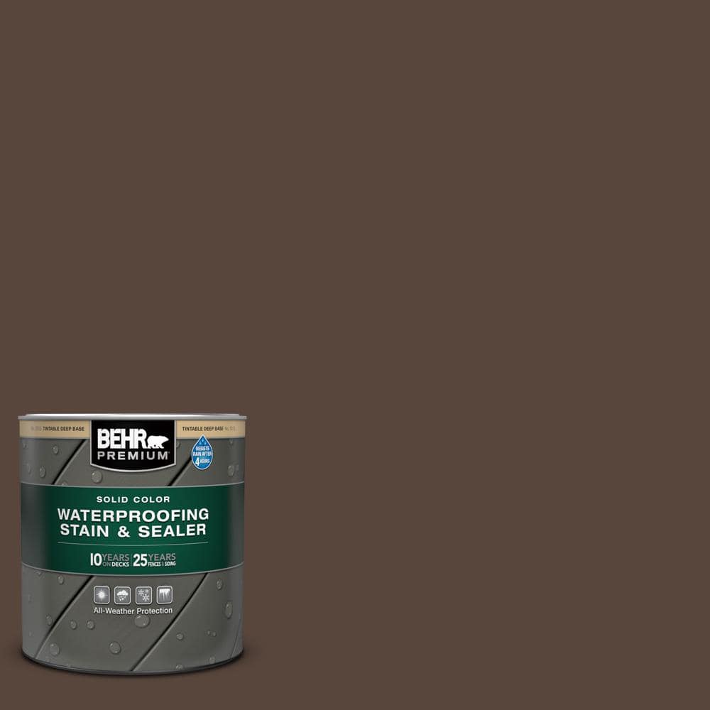 BEHR PREMIUM 1 qt. #SC-105 Padre Brown Solid Color Waterproofing ...