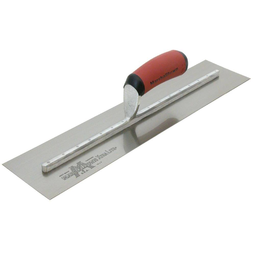 MARSHALLTOWN 18 in. x 4 in. Finishing Trowel - Curved Durasoft Handle ...