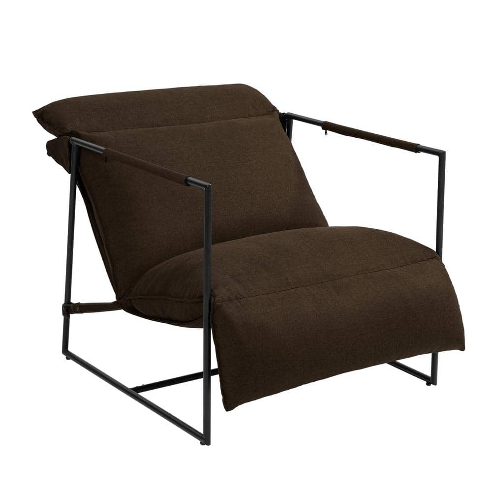 Uixe Brown Adjustable Headrest Height Sling Accent Armchair with Matte ...