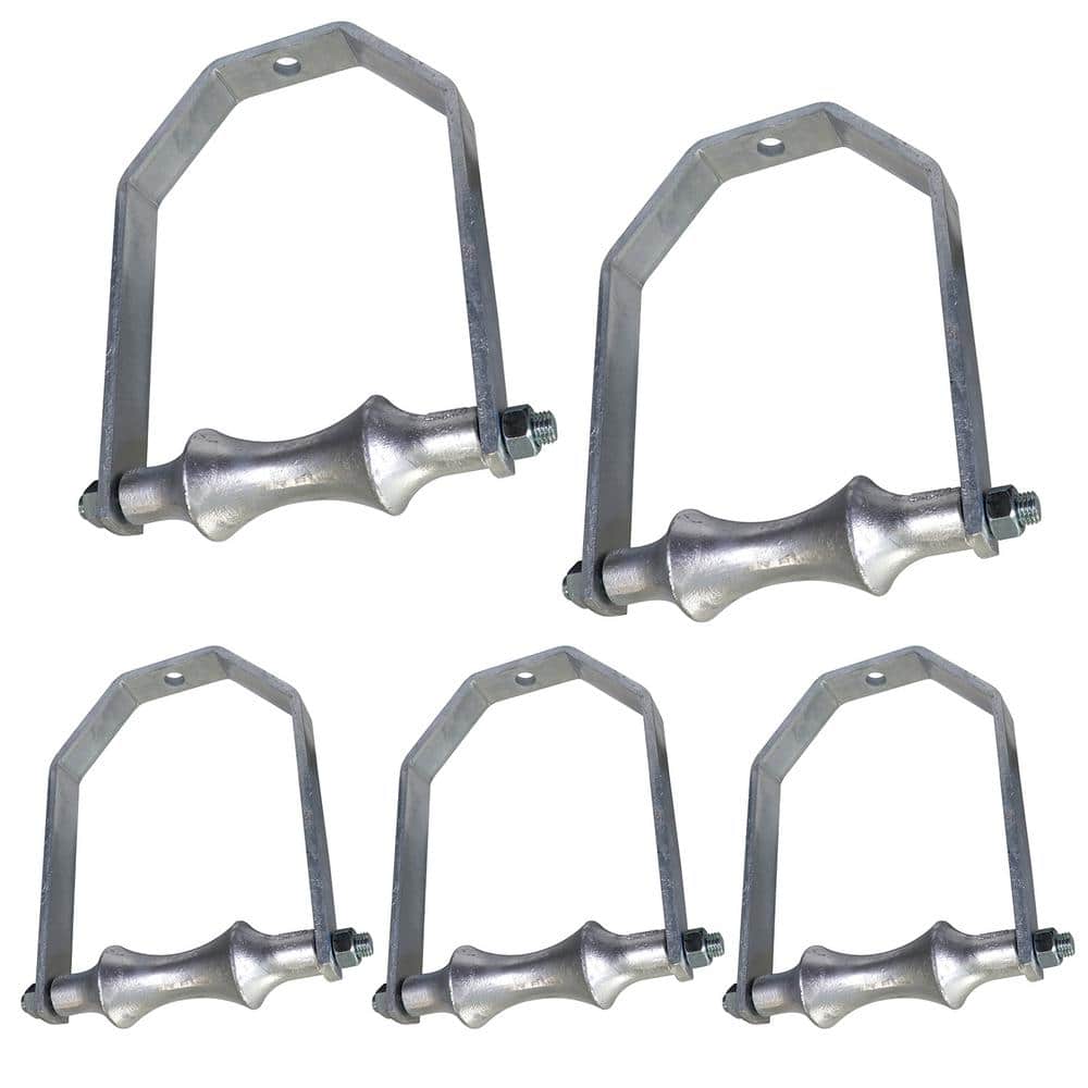 PLUMBFLEX 12 in. Galvanized Steel Hot Dipped Clevis Roller Hanger (5 ...