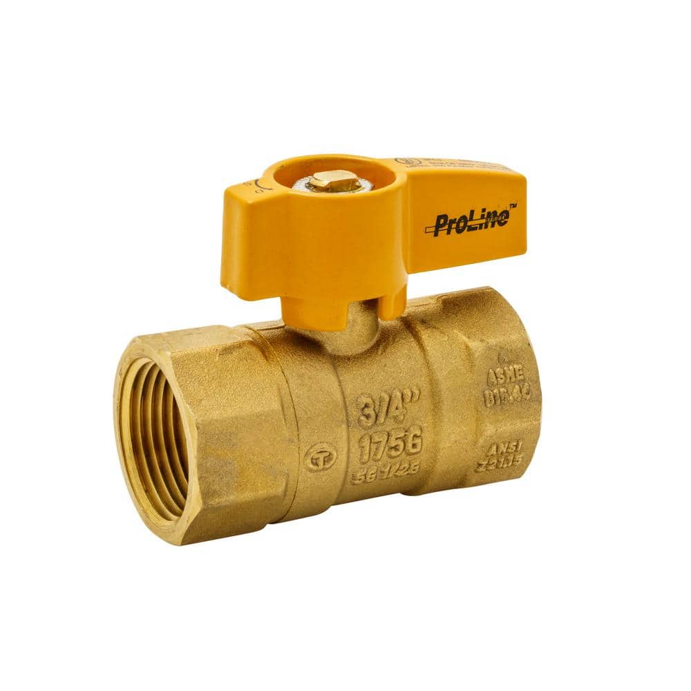 ProLine Series 3/4 in. Brass FPT 2-Piece Gas Valve 110-224HN - The Home ...