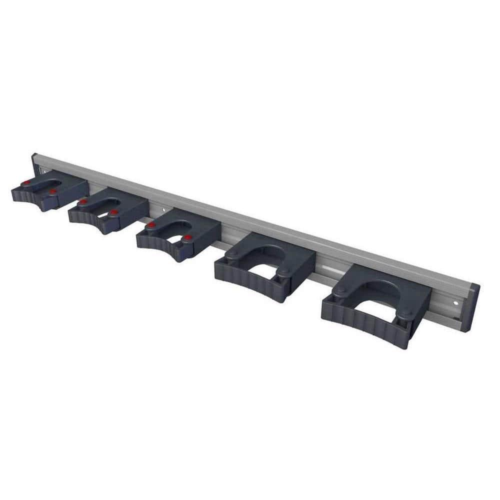Toolflex 36 in. Black Garage Garden and Sports Tool Organizer with 5 ...