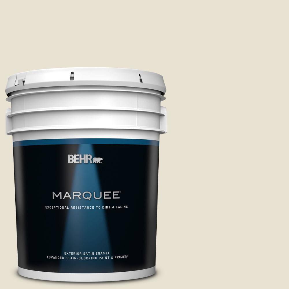 BEHR MARQUEE 5 gal. #BXC-62 Alabaster Satin Enamel Exterior Paint ...
