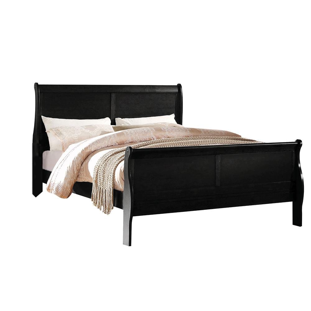 Acme Furniture Louis Philippe Black Wood Frame Full Platform Bed 23737F ...