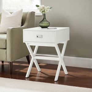 Convenience Concepts Designs2Go Landon 19 in. Standard Rectangle Wood End Table with 1-Drawer ...