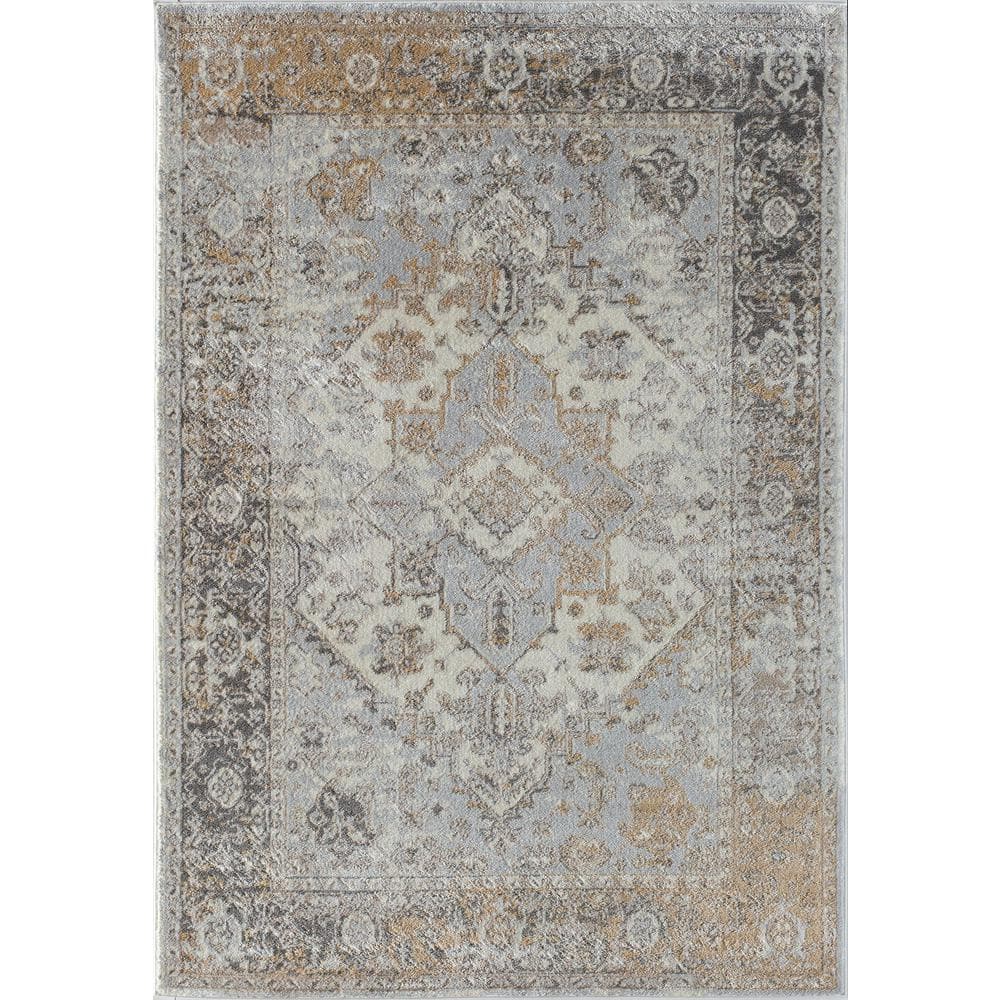 Rugs America Lennox Grey Charm Beige 2 ft. x 4 ft. Area Rug RA30549 ...