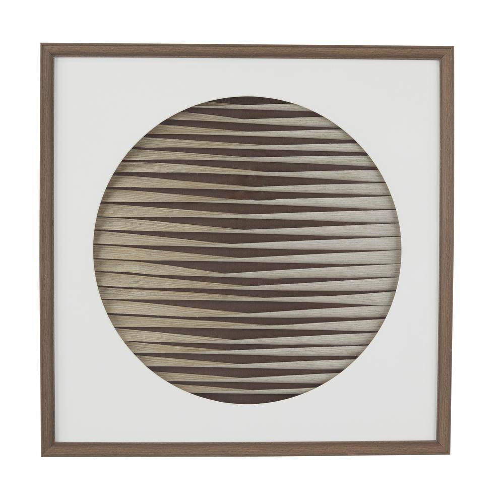 Litton Lane 24 in. x 24 in. Brown 3D Weaved Geometric Shadow Box 042570 ...