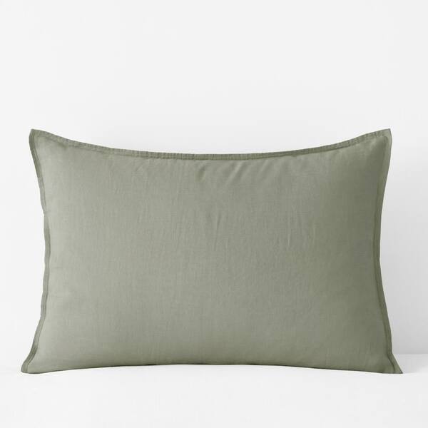 The Company Store Legends Hotel Moss Green Washed Linen Standard Sham ...