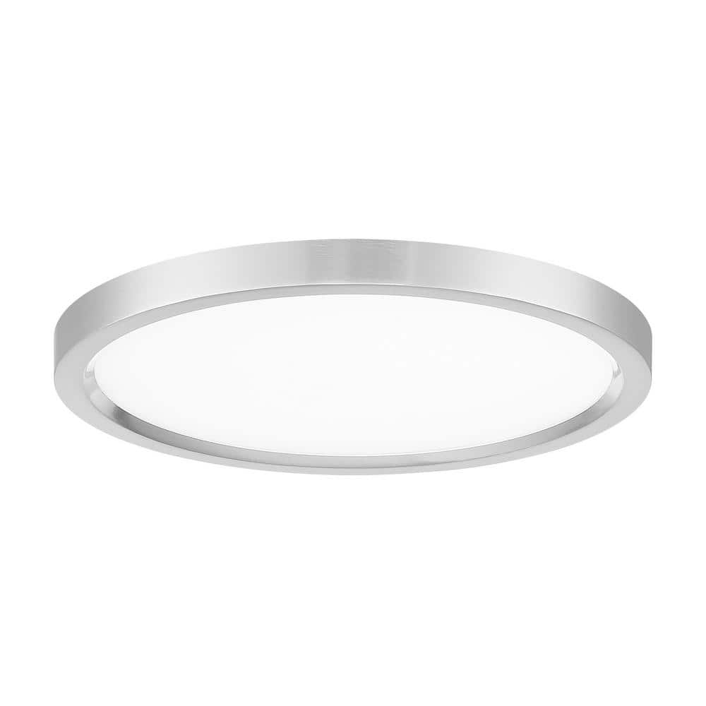 Minka Lavery Vantage 15 in. 1-Light Brushed Nickel LED Flush Mount with ...
