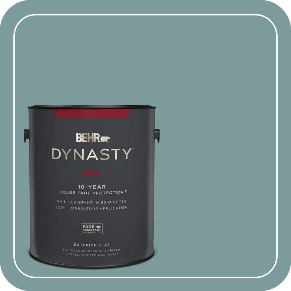 BEHR DYNASTY 1 gal. #PMD-35 Blue Agave Flat Exterior Stain-Blocking ...