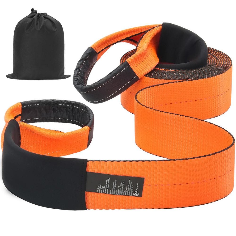 SKYSHALO 30 ft. Recovery Tow Rope 46500 lbs. Heavy-Duty Off Road Snatch Strap Extreme Duty ...