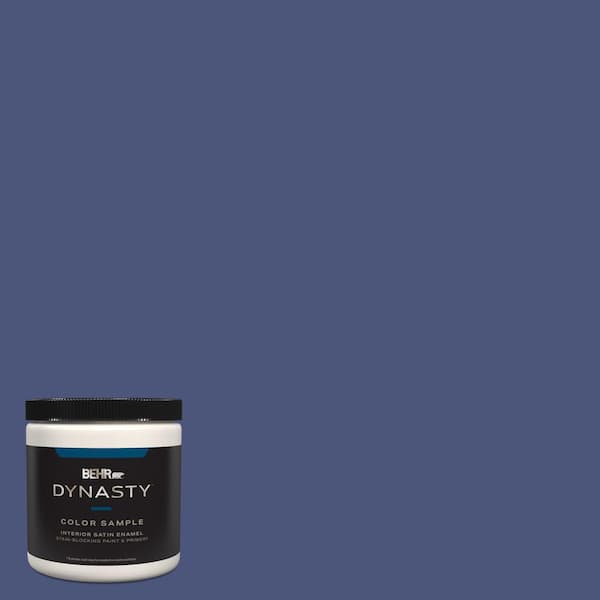 BEHR DYNASTY 8 oz. #620D-7 Deep Indigo Satin Enamel Stain-Blocking ...