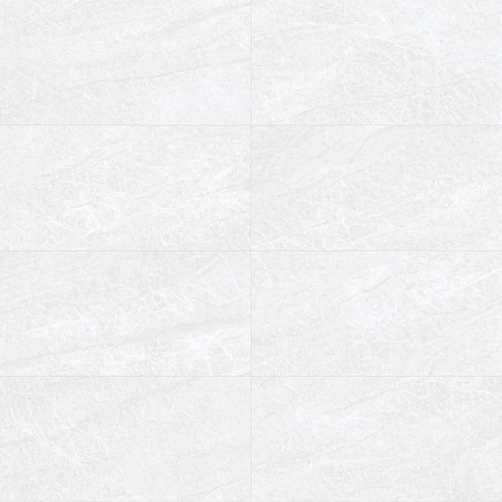 Jeffrey Court Taj Mahal Ivory 24 in. x 48 in. Matte Porcelain Marble ...
