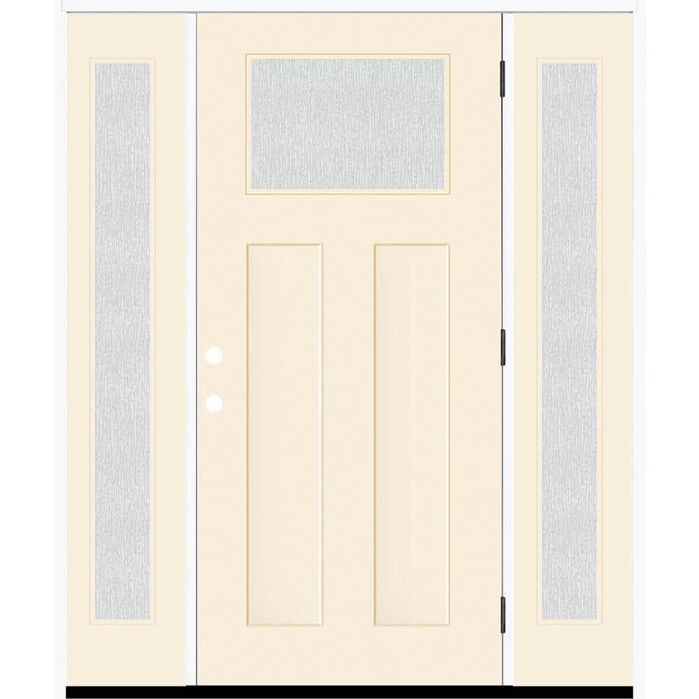 Steves & Sons Legacy 64 in. x 80 in. 1/4-Toplite Rain Glass LHOS Linen ...