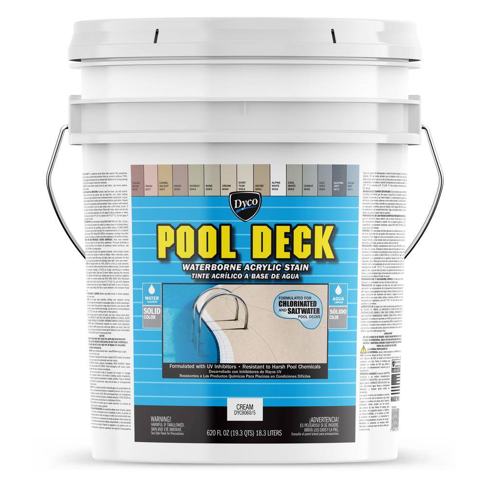 Dyco Paints Pool Deck 5 gal. 9060 Cream Low Sheen Waterborne Acrylic ...