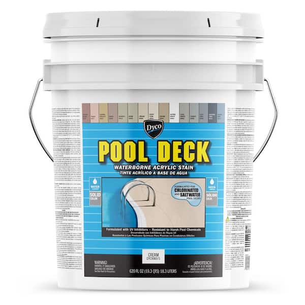 Dyco Paints Pool Deck 5 gal. 9060 Cream Low Sheen Waterborne Acrylic ...