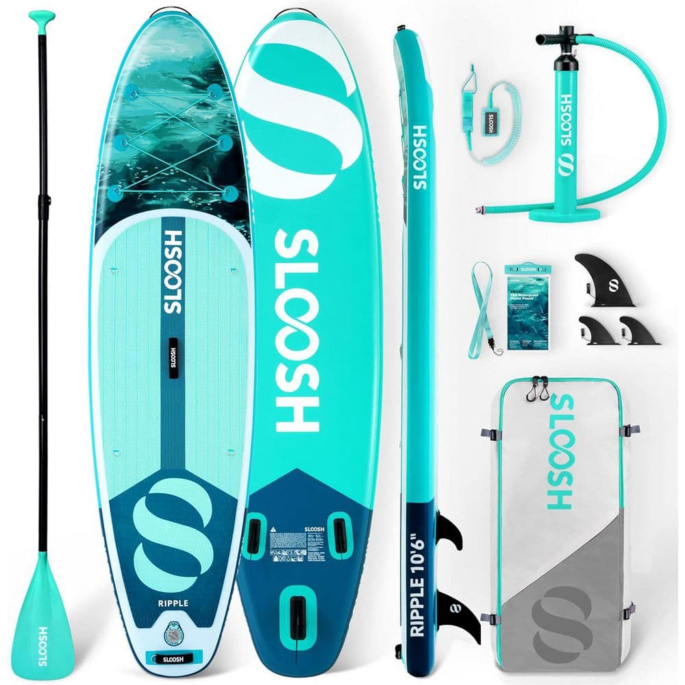 Sloosh 10 ft. 6 in. Inflatable Stand Up Paddle Board, Green 40959 - The Home Depot