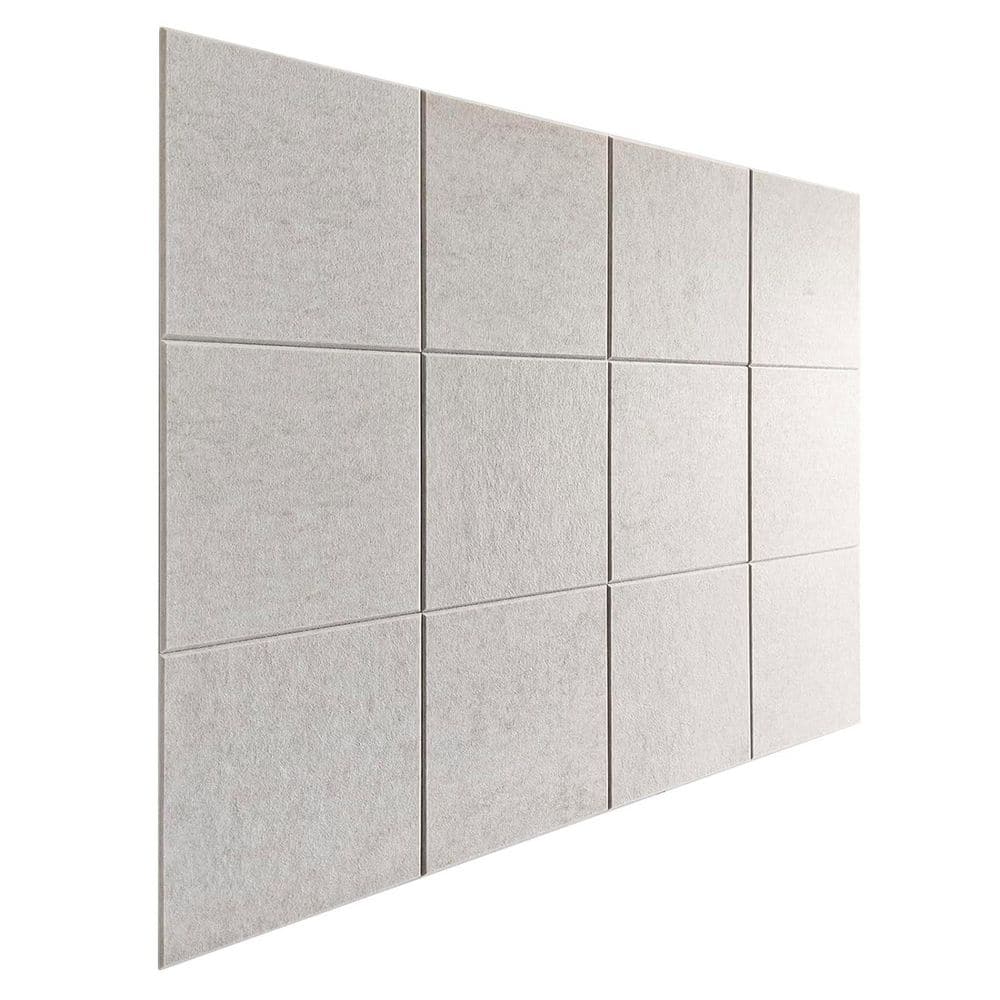 Afoxsos 47 x 35 Felt Wall Tiles Ivory Recycled Polyester Removable ...
