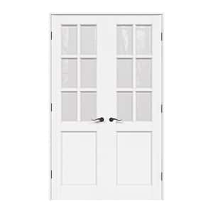 ARK DESIGN 48 in. x 80 in. 6-Lite Clear Glass Universal White Solid ...