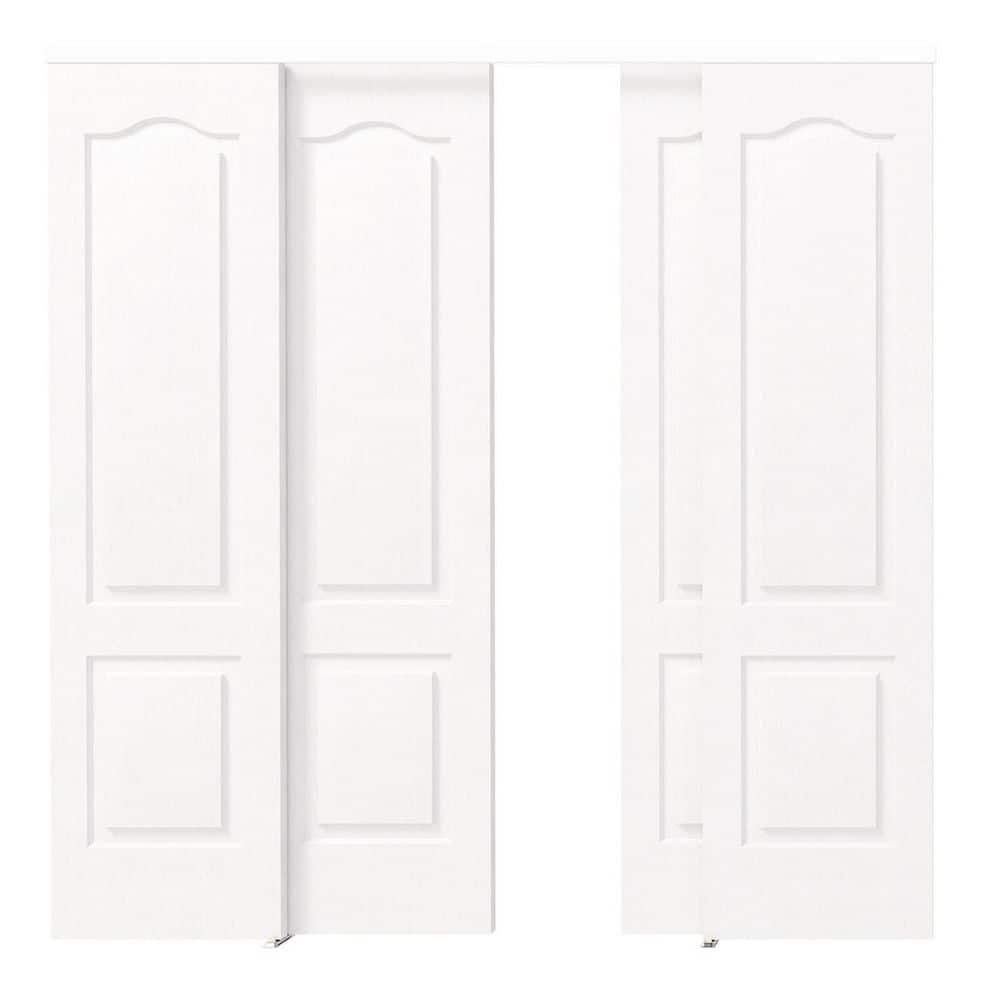 TENONER 120 in. x 80 in. 2-Panel MDF Hollow Core White Primed Pre ...