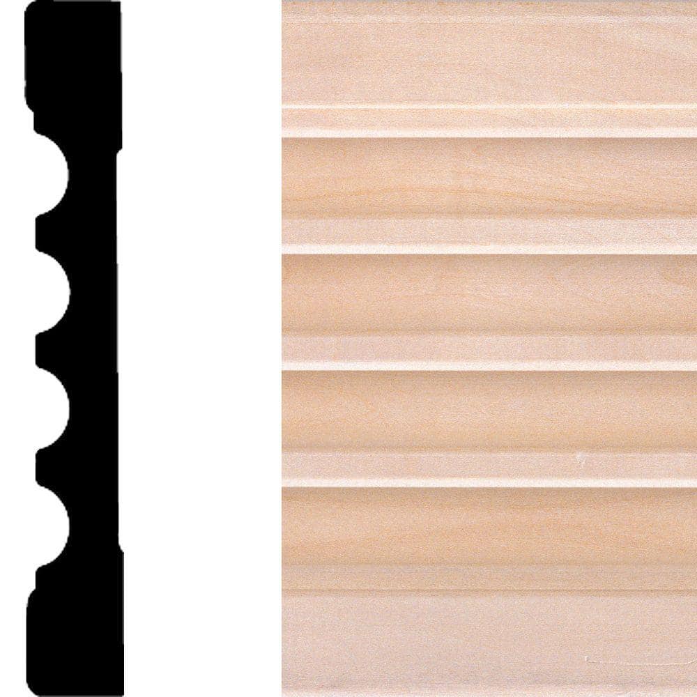 HOUSE OF FARA 3/4 in. x 5-1/4 in. x 7 ft. Basswood Wood Fluted Casing ...
