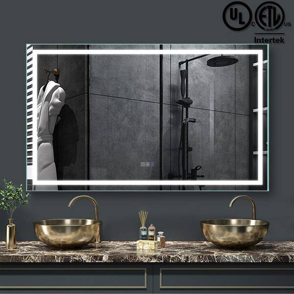 Modland Hans 60 in. W x 36 in. H Rectangular Frameless Dimmable Multi ...