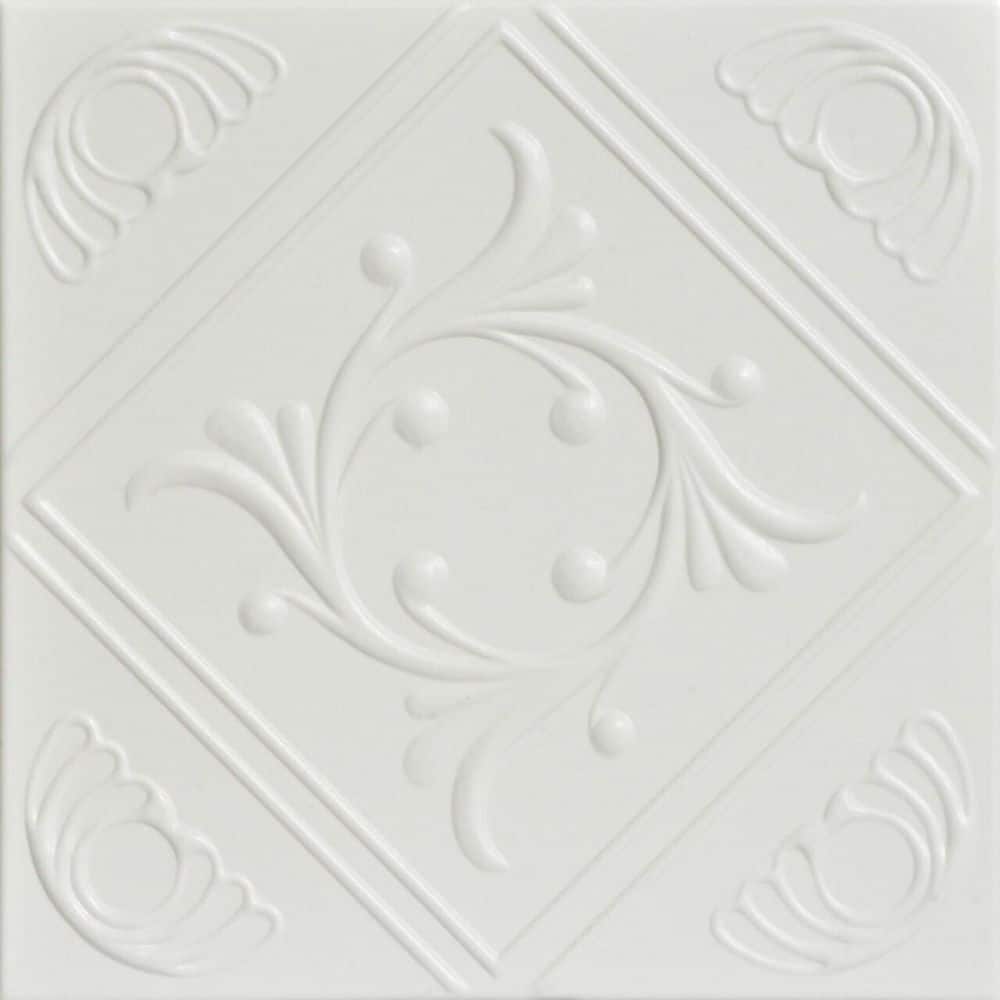 A La Maison Ceilings Diamond Wreath Dove White 1.6 ft. x 1.6 ft ...