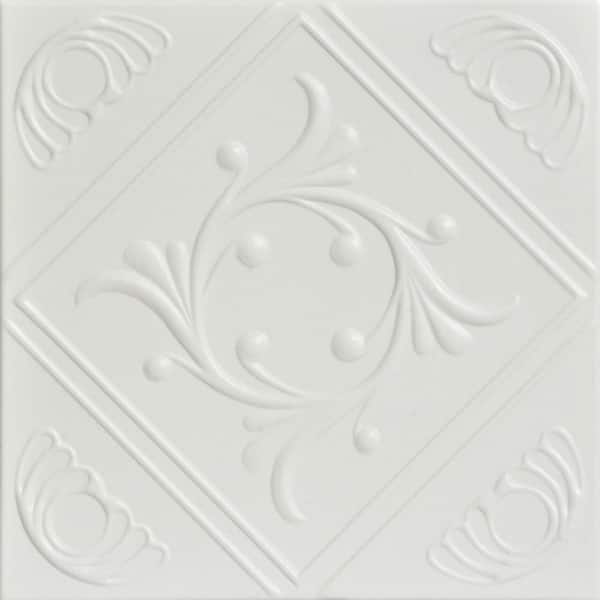 A La Maison Ceilings Diamond Wreath Dove White 1.6 ft. x 1.6 ft ...