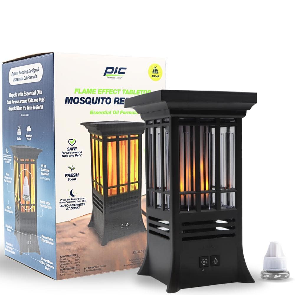 PIC Solar Flame Effect Tabletop Outdoor Mosquito Repellent TORCH-PATIO ...