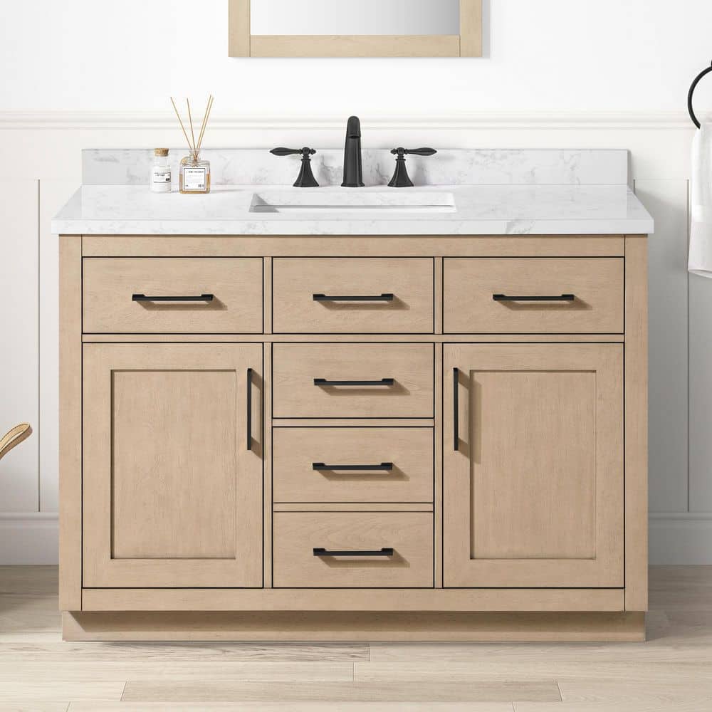 Reviews for OVE Decors Athea 48 in. Freestanding Sahara Birch Bath ...